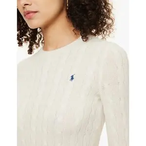 Polo Ralph Lauren Logo-embroidered Cable-knit Wool And Cashmere Jumper - Authentic Cream