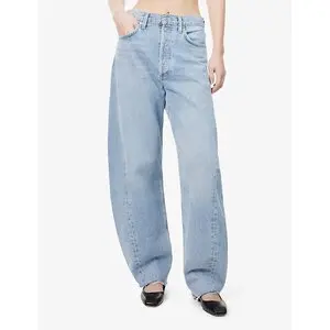 AGOLDE Luna Faded-wash Wide Leg Jeans - Void (lt Indigo)
