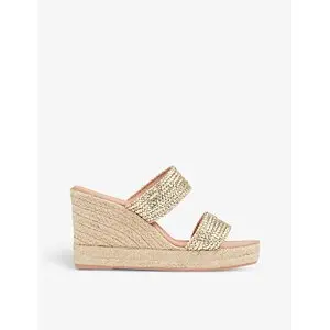 LK BENNETT Renlee Woven-strap Leather Mules