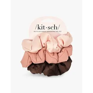 KITSCH Satin Hair Scrunchies Pack Of Three - Rosewood