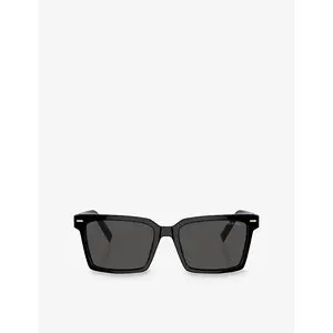 Miu Miu Mu 13zs Rectangle Sunglasses - Black