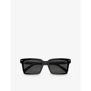 Miu Miu Mu 13zs Rectangle Sunglasses - Black