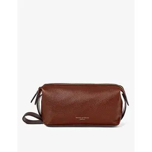 ASPINAL OF LONDON Logo-embellished Leather Wash Bag - Brown