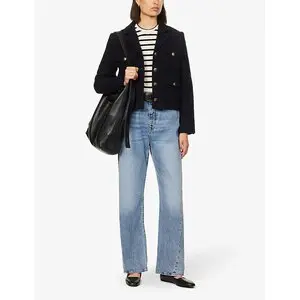 ME+EM Boucle Textured Cropped Woven Jacket