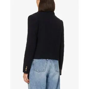 ME+EM Boucle Textured Cropped Woven Jacket