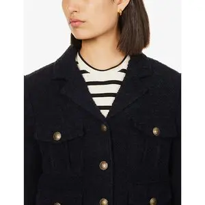 ME+EM Boucle Textured Cropped Woven Jacket
