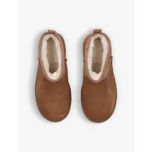 UGG Classic Ultra Mini Platform Suede And Shearling Boots - Mid Brown