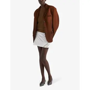 Prada Single-breasted Suede Jacket - Brown