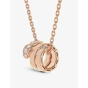 BVLGARI Serpenti Viper 18ct Rose-gold Diamond Pendant Necklace - Rose Gold