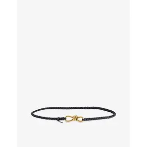 Bottega Veneta Andiamo Braided Leather Belt - Space-m Brass