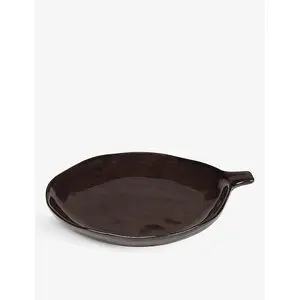 SERAX La Mère Irregular Side-handle Stoneware Plate 17cm - Brown