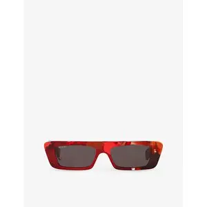 Gucci Rectangle-frame Sunglasses - Red