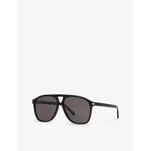 Saint Laurent Ys000473 Sl 596 Dune Rectangle-frame Sunglasses - Black