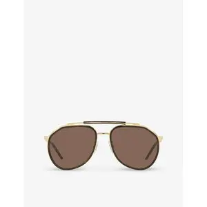 Dolce & Gabbana Dg2277 Pilot-frame Sunglasses - Gold