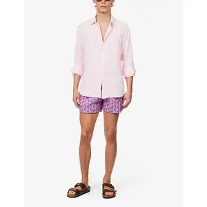 Vilebrequin Caroubis Brand-embroidered Linen Shirt - Ballerine