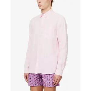 Vilebrequin Caroubis Brand-embroidered Linen Shirt - Ballerine