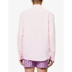Vilebrequin Caroubis Brand-embroidered Linen Shirt - Ballerine