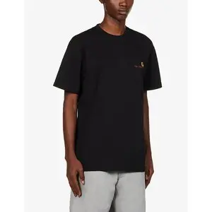 Carhartt Work In Progress American Script Logo-embroidered Cotton-jersey T-shirt - Black