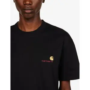 Carhartt Work In Progress American Script Logo-embroidered Cotton-jersey T-shirt - Black