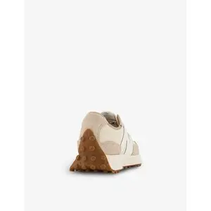 NEW BALANCE 327 Logo-embroidered Suede And Woven Low-top Sneakers - Mindful Grey Taupe Seasa