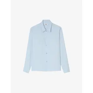 Sandro Spread-collar Woven Shirt L Bleus