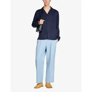Sandro Spread-collar Woven Shirt - Midnight Blue