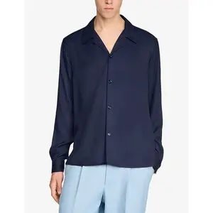 Sandro Spread-collar Woven Shirt - Midnight Blue