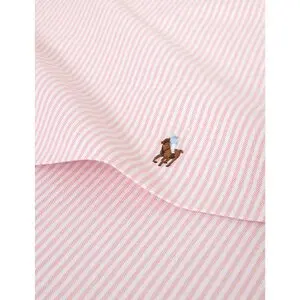 Ralph Lauren Oxford Logo-embroidered Striped Cotton Flat Sheet - Rosette