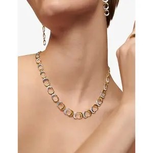 Monica Vinader Kissing Moon Necklace - Yellow Gold