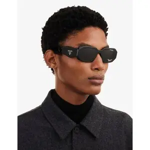 Prada Pr 17ws Rectangular Sunglasses - Black