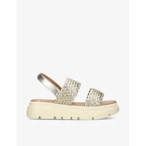Carvela Krypton Metallic Woven-strap Leather Sandals - Gold
