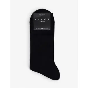 Falke Tiago Ribbed-edge Cotton-blend Crew Socks - Black