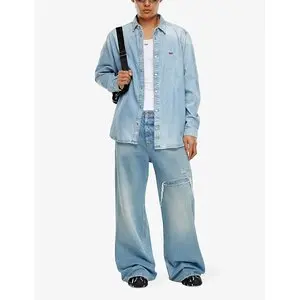 DIESEL® D-simple Logo-embroidered Denim Shirt - 1