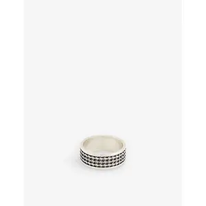 SERGE DENIMES Geometric-pattern Sterling Ring
