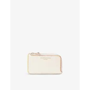 ASPINAL OF LONDON Zipped Leather Coin And Card Holder - Ivory