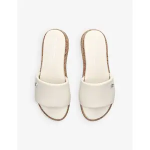 Carvela Stud-embellished Flat-sole Faux-leather Mules