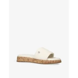Carvela Stud-embellished Flat-sole Faux-leather Mules