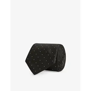REISS Reiss Liam Polka-Dot Woven Tie Black