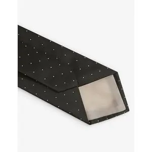 REISS Liam Polka-dot Woven Tie - Dark Green