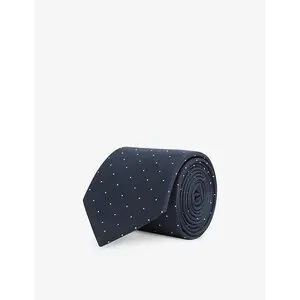 REISS Reiss Liam Polka-Dot Woven Tie Navy