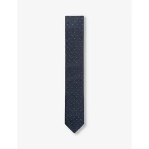 REISS Liam Polka-dot Woven Tie - Navy