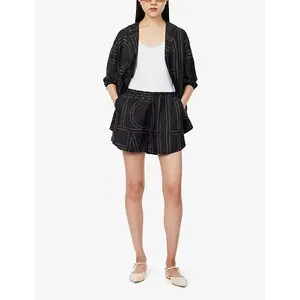 TOTEME Wide-leg High-rise Silk-twill Shorts