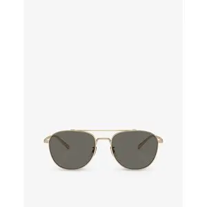 Oliver Spencer Ov1335st Pilot-frame Sunglasses - Gold