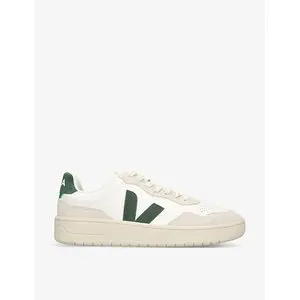 VEJA V-90 Logo-embroidered Leather Low-top Trainers - White/oth