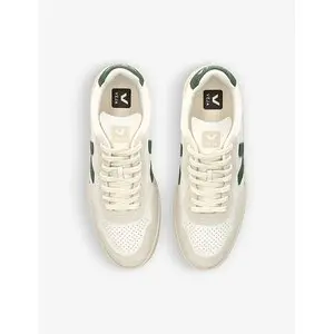 VEJA V-90 Logo-embroidered Leather Low-top Trainers - White/oth