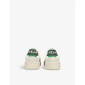 VEJA V-90 Logo-embroidered Leather Low-top Trainers - White/oth