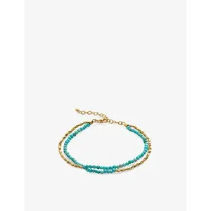 Monica Vinader Mini Nugget Green Onyx Beaded Bracelet - Yellow Gold