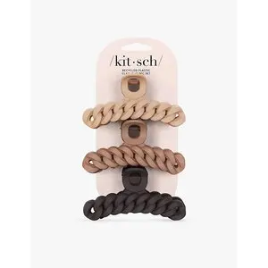 KITSCH Chain Hair Claw Clips Set Of Three - Neutral