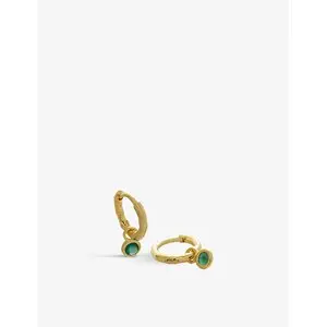 Monica Vinader Mini Green Onyx Huggie Earrings - Gold