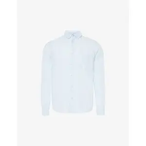 Vilebrequin Caroubis Brand-embroidered Linen Shirt Xxl - Bleu Ciel